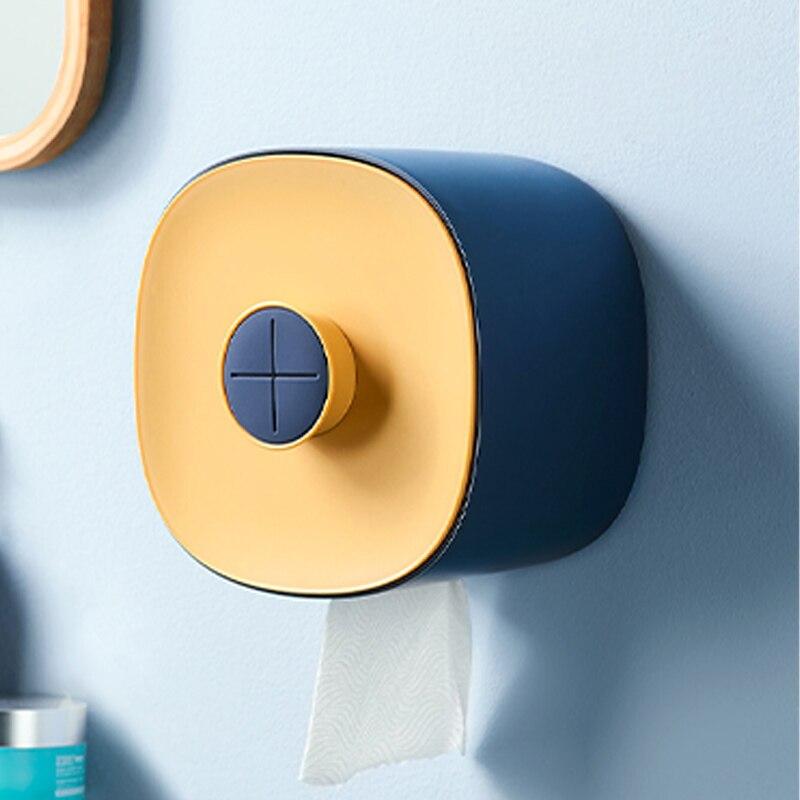 Buy Toilet Roll Paper Box Punch-Free Waterproof Wall-Mounted Paper Box ...
