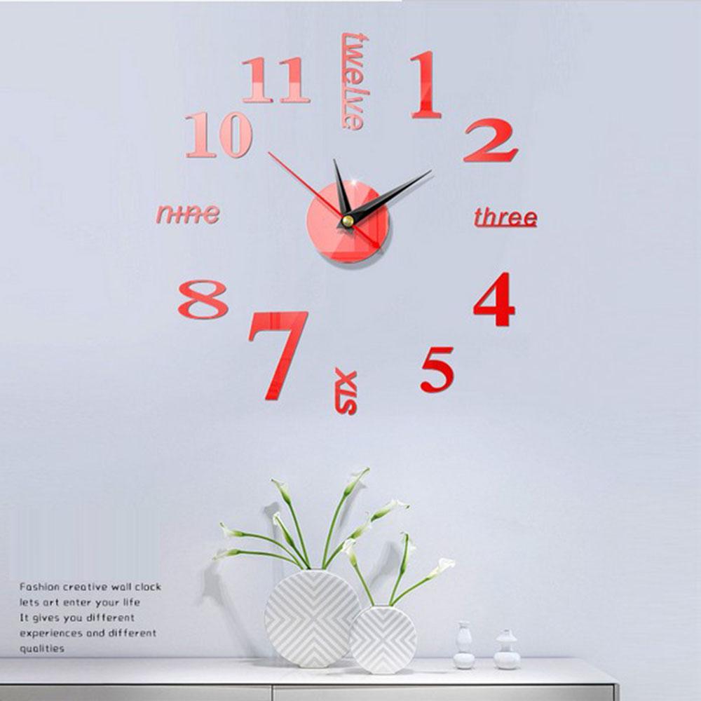 Buy 3D Wall Clock Home DIY Three-dimensional Decoration Acrylic Digital ...
