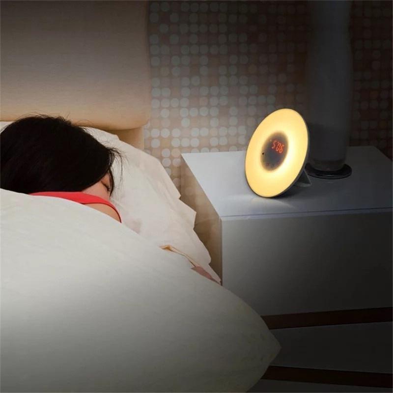 Buy Bedroom Light Wake-up Digital Alarm Clock Simulate Natural Sound ...