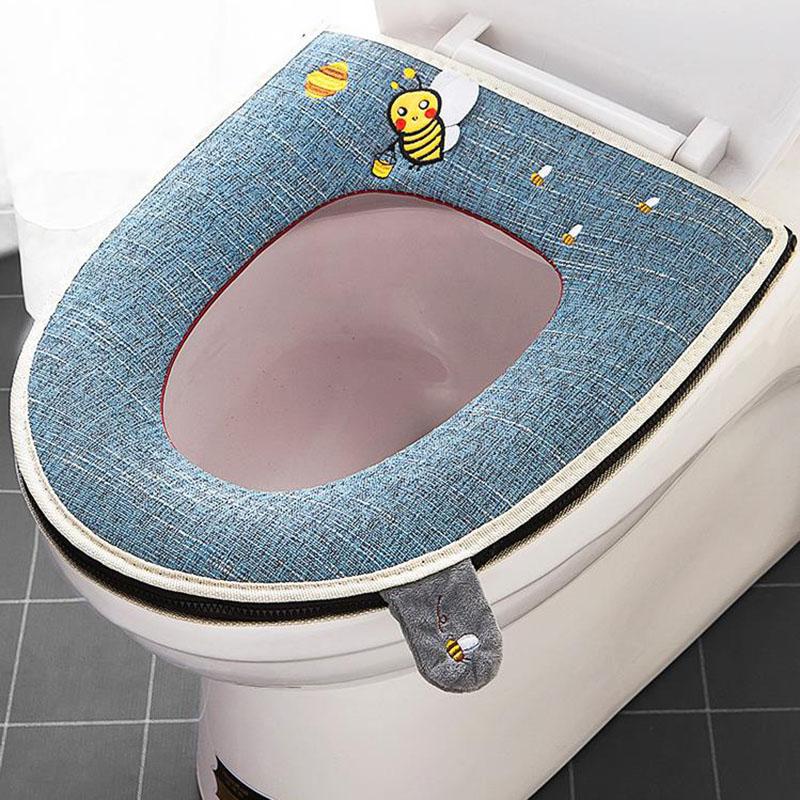 Cheap Flax Toilet Seat Toilet Cover Spring Summer Cartoon Home with ...
