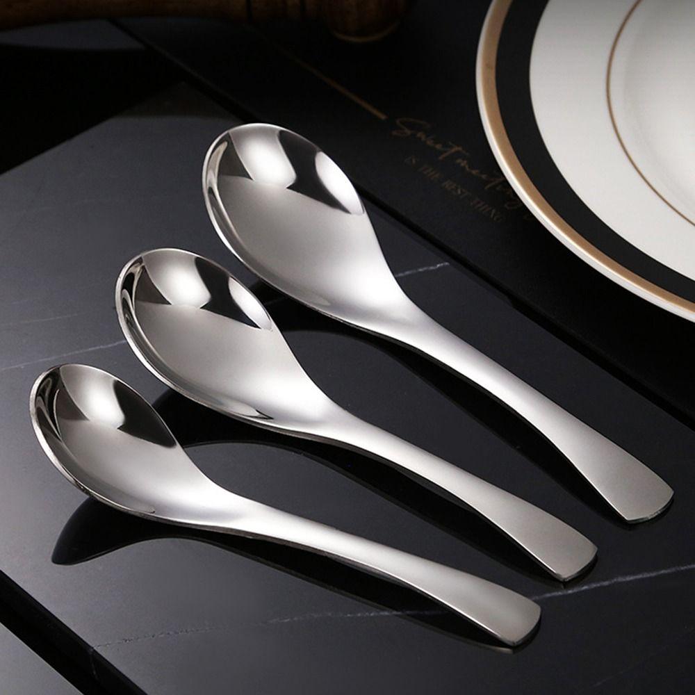 Buy Baby Kids Dinnerware Elegant Curved Eating Cutlery Soup Spoons ...