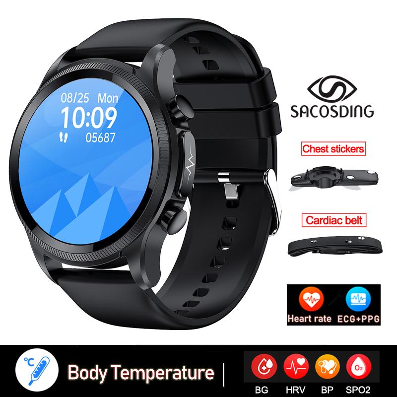 Buy SACOSDING Cardica Blood Glucose Smart Watch ECG Monitoring Blood ...