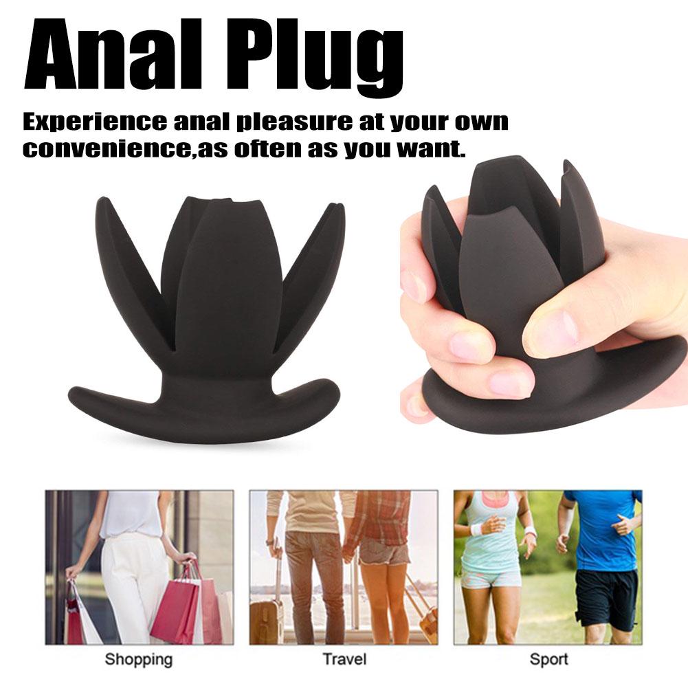 Buy Hollow Petal Silicone Tunnel Butt Plug Anal Expansion Sounding Plug ...