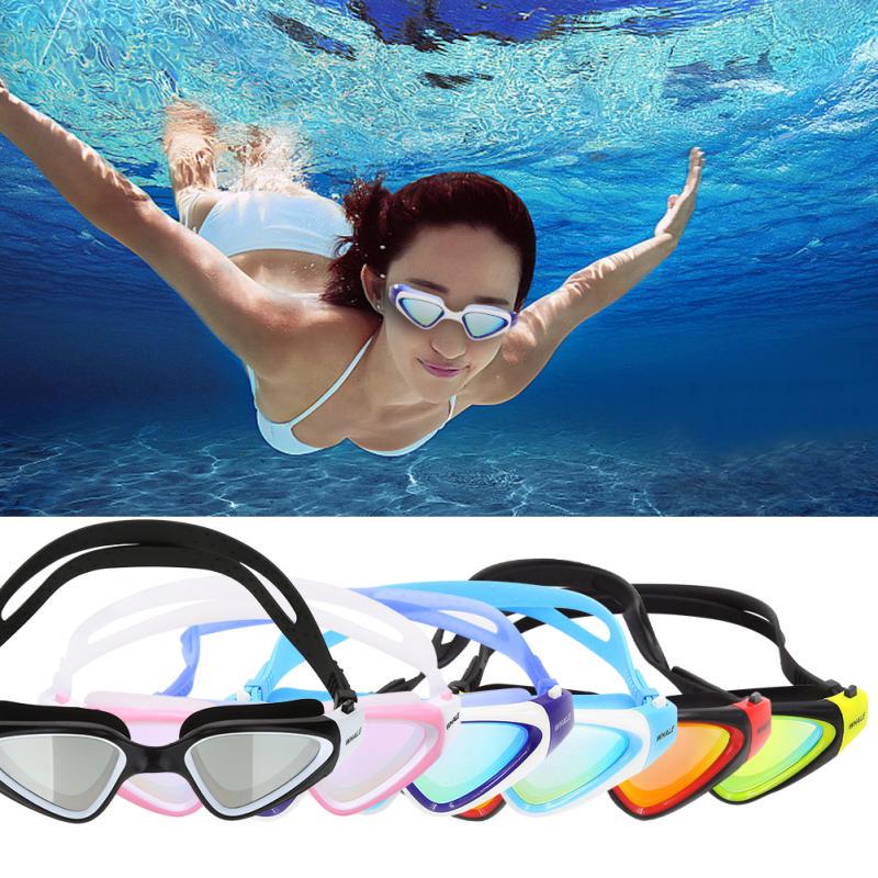 Buy WHALE 6 Colors Professional Adults Anti-mist Electroplate Swimming ...