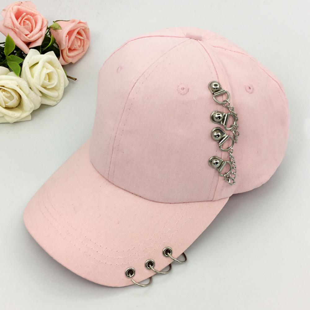 Buy Chain Baseball Cap Adjustable Punk Outdoor Sports Ring Caps ...