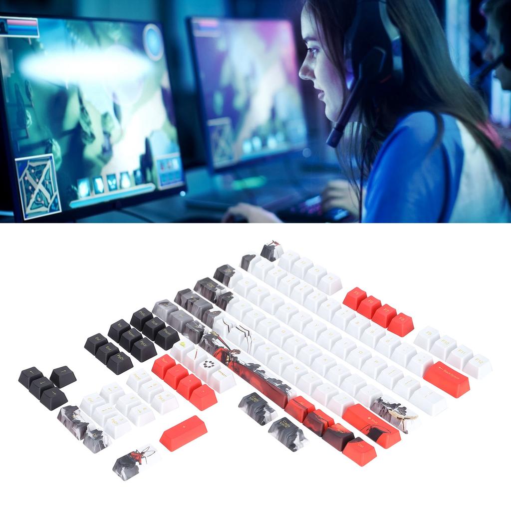Compre PBT Keycaps 110 Key English Style With Cartoon Animation ...