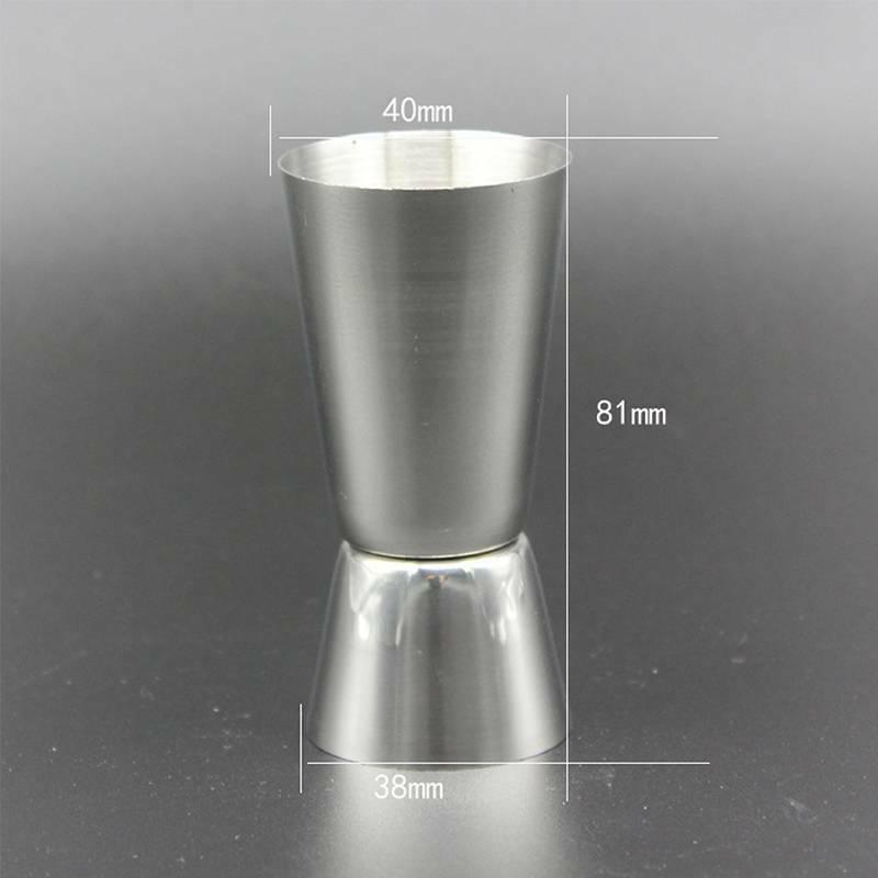 25/50ml Cocktail Jigger Dual Spirit Steel Measure Cup Shots Gin Rum Bar ...