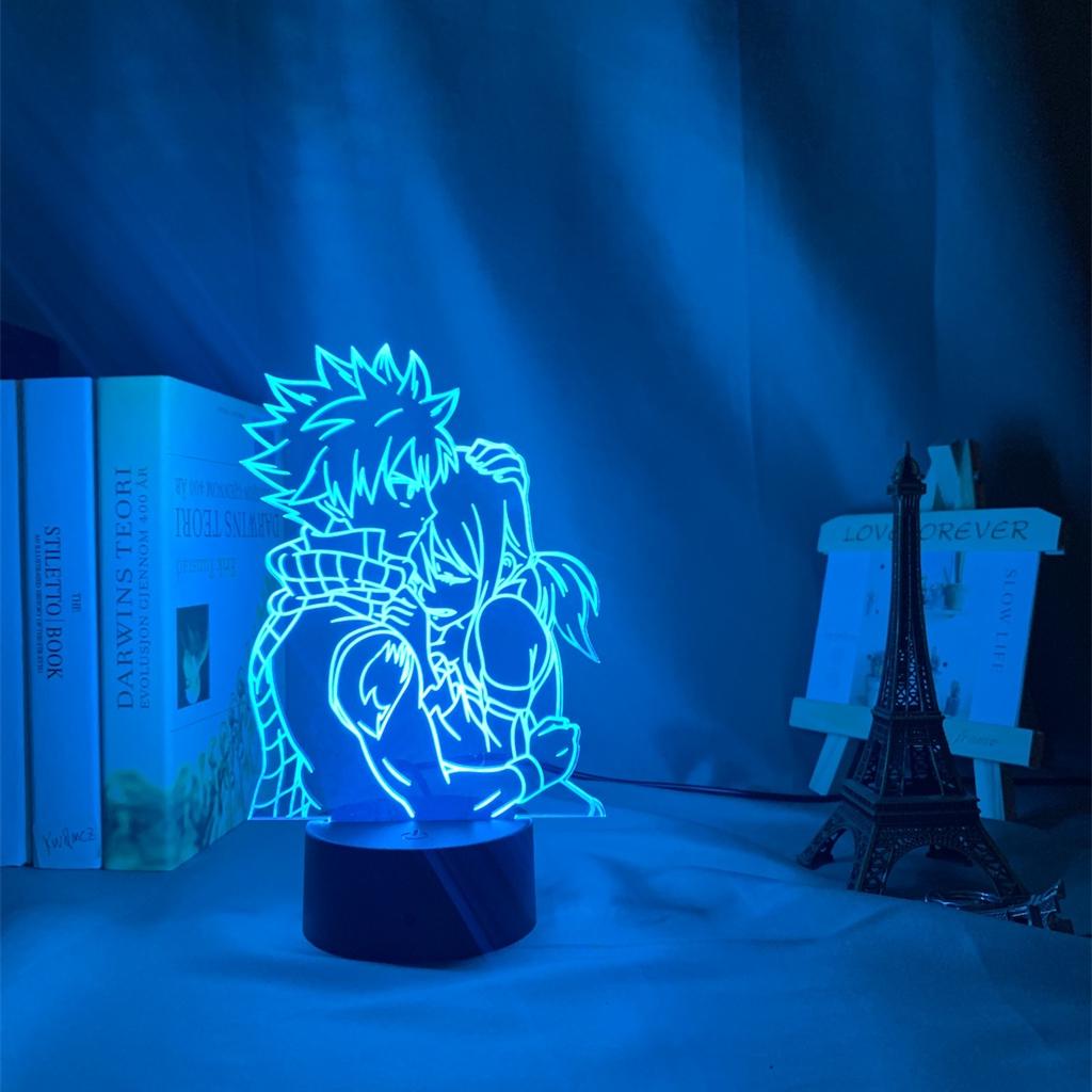 Buy Anime Fairy Tail Natsu Dragneel and Erza Scarlet Hug Night Light ...