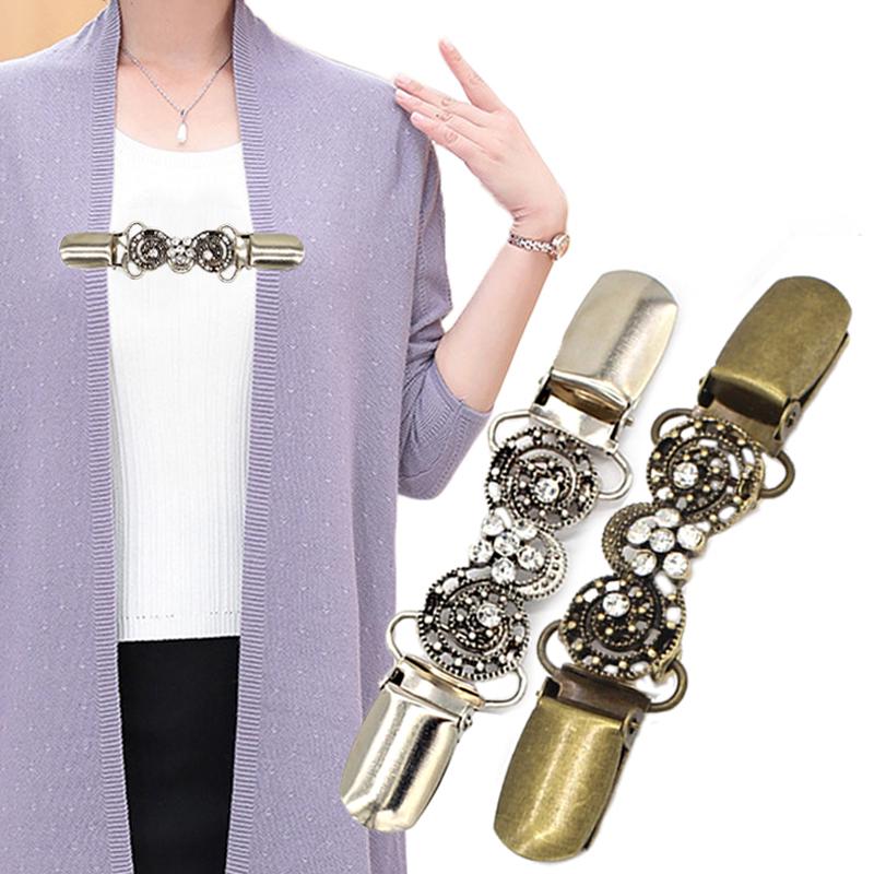 Buy Women Flexible Shawl Sweater Alloy Inlay Diamond Duck Clips ...