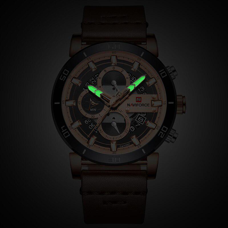 Buy NAVIFORCE Gold Watch Men Gold Waterproof Quartz Sport Watch Man ...