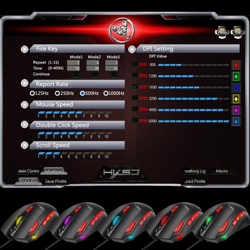 Buy 6000 DPI Mechanical Game Mouse With Cable For Gamer Computer Laptop ...