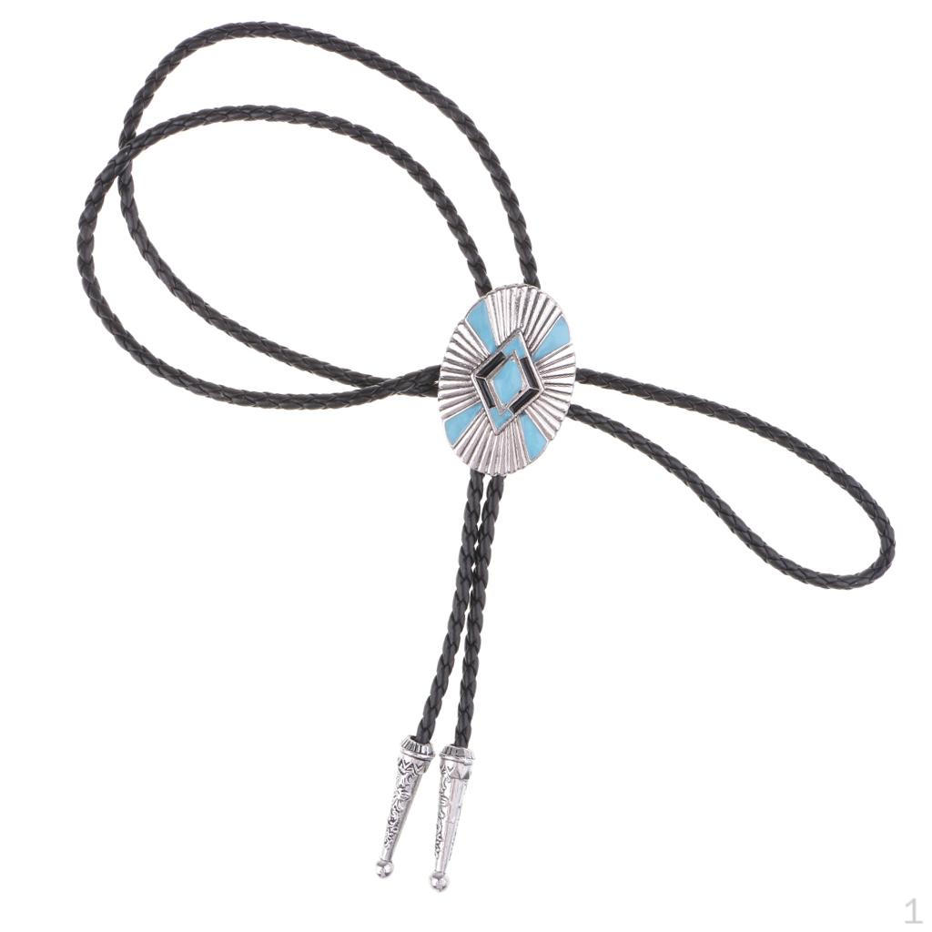 Buy Retro Pattern Western Cowboy Rodeo Tie Leather Necklace at ...