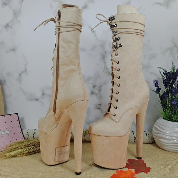 Buy Leecabe Pole Dancing Shoes High Heel Platform Boots with Suede ...
