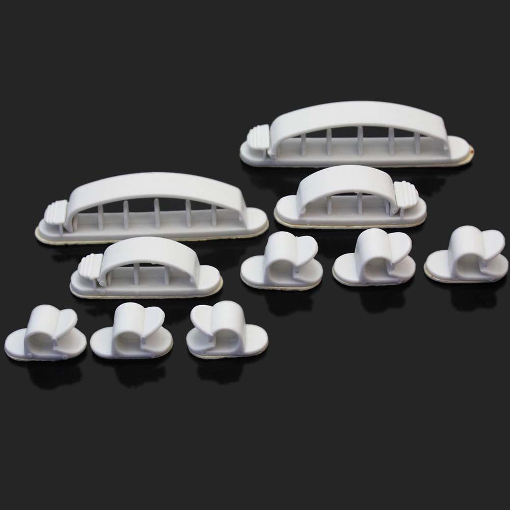 Buy 10 Clips 3 Misure Ferma Cavi Fermacavo Bianco Sistema Cavi USB ...