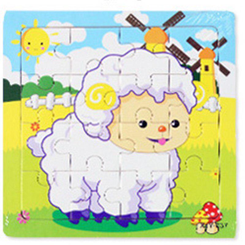 Buy Cartoon Wood Puzzle Educational DIY Toys For Children Elephant ...