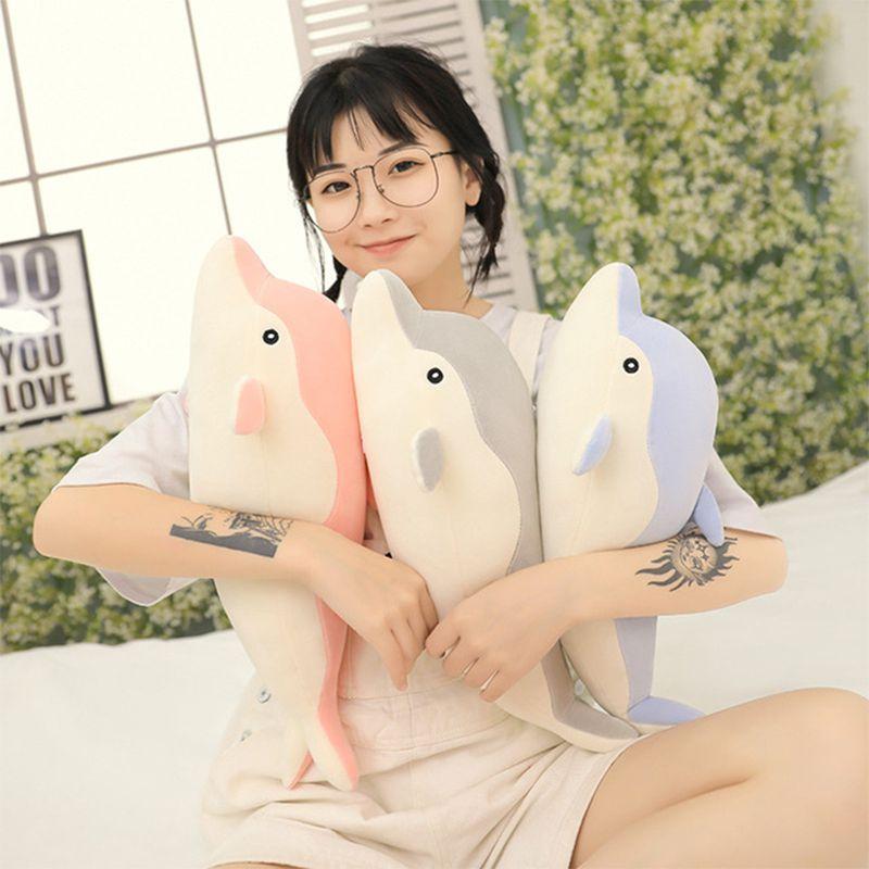 Buy 50/70cm Cute Down Cotton Dolphin Doll Plush Toy Soft Animal Ocean ...