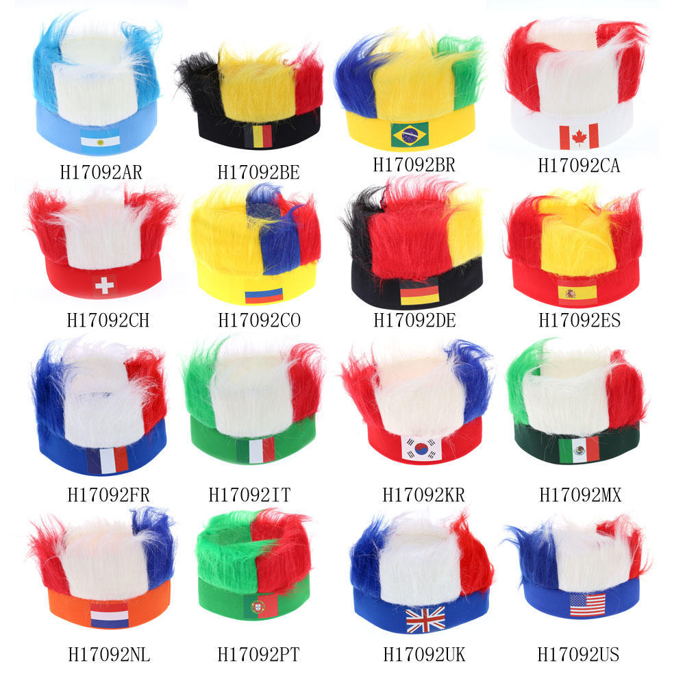 Buy ANSELF Canada Flag Football Soccer Fans Wig Head Cap European Cup ...