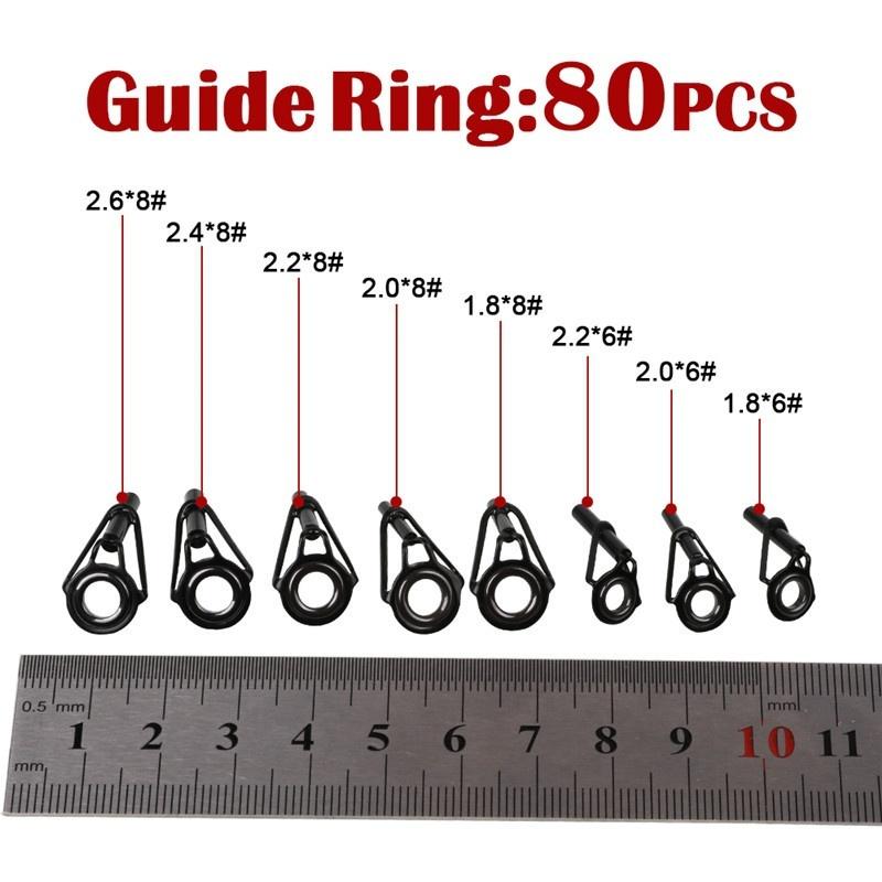 Buy Fishing Rod Guide Ring Tip Different Size Stainless Steel Fishing ...