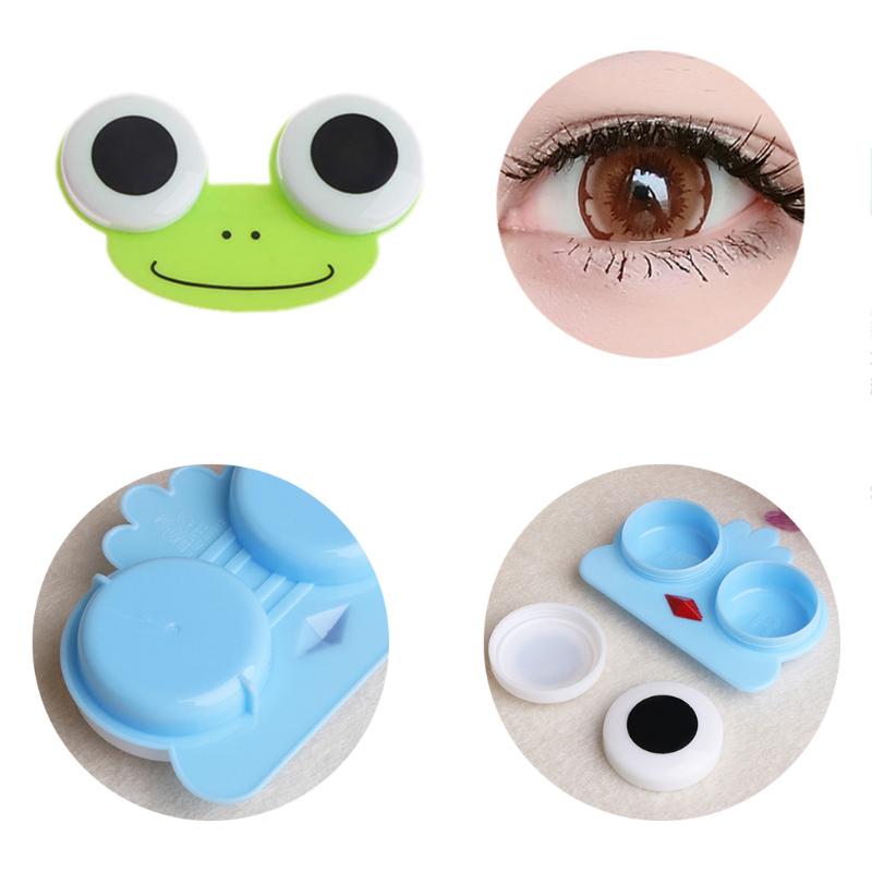 Cheap 1PCS Sweet Cartoon 3D Big Eyes Contact Lenses Box Case Owl Frog ...