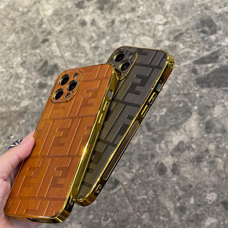 Buy Luxury Fashion Electroplated Leather Texture Phone Case For iPhone ...
