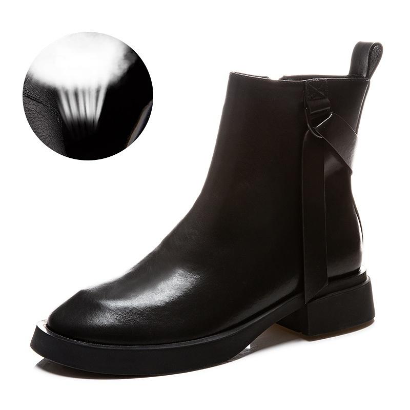 Cheap Genuine Leather Martin Boots Women's Thick Heel Thin Boots Thick ...