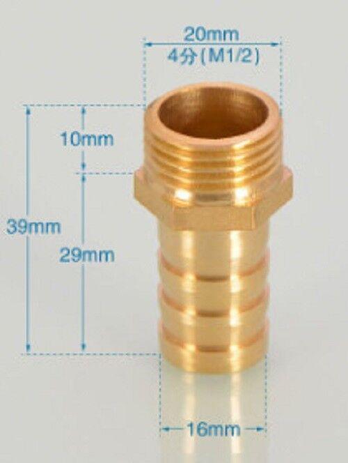 Buy 1pcs Brass Pipe Fitting 6 8 10 12 14 16mm Hose Barb Tail 1 8 3 8