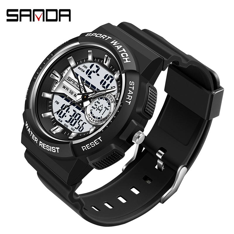 SANDA Большой циферблат Часы Женские студенческие подруги Пара Спорт ...