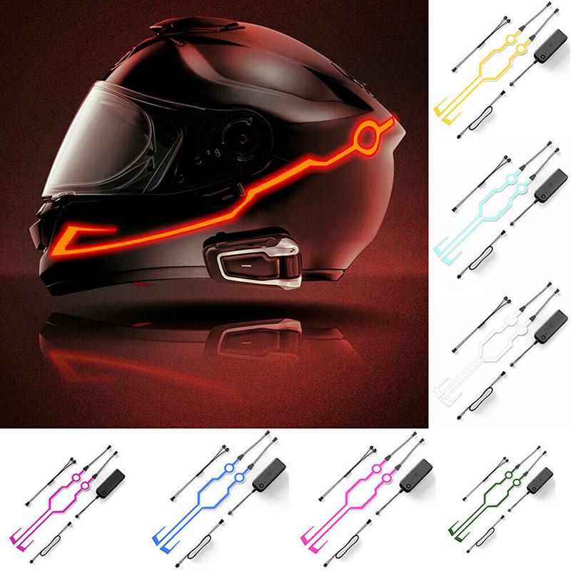 Buy Motorcycle Helmet Cold Light Strip Helmets Mode Night Time Riding ...