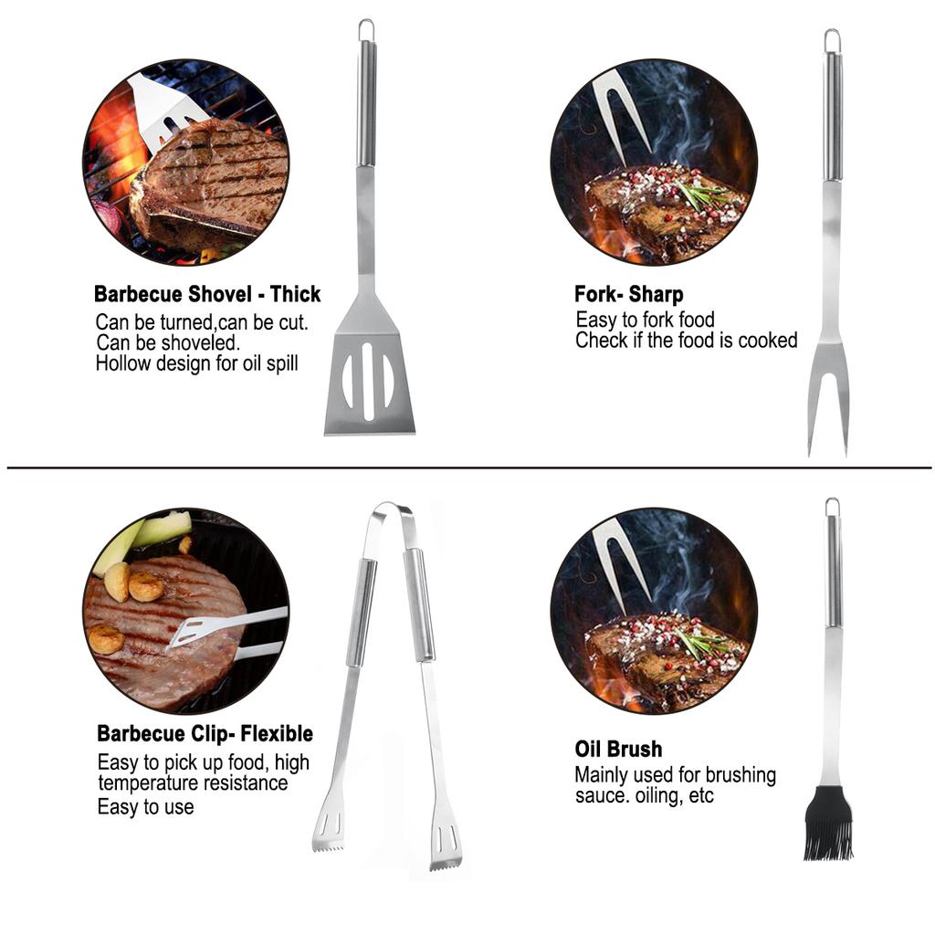 Buy 7PCS BBQ Barbecue Set Essential Grill Tools Utensil Cutlery Cooking ...