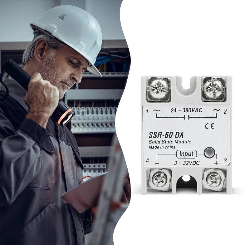 Buy Solid State Relay DC-AC Voltage 12V 3-32VDC TO 220V 24-380V AC Load ...
