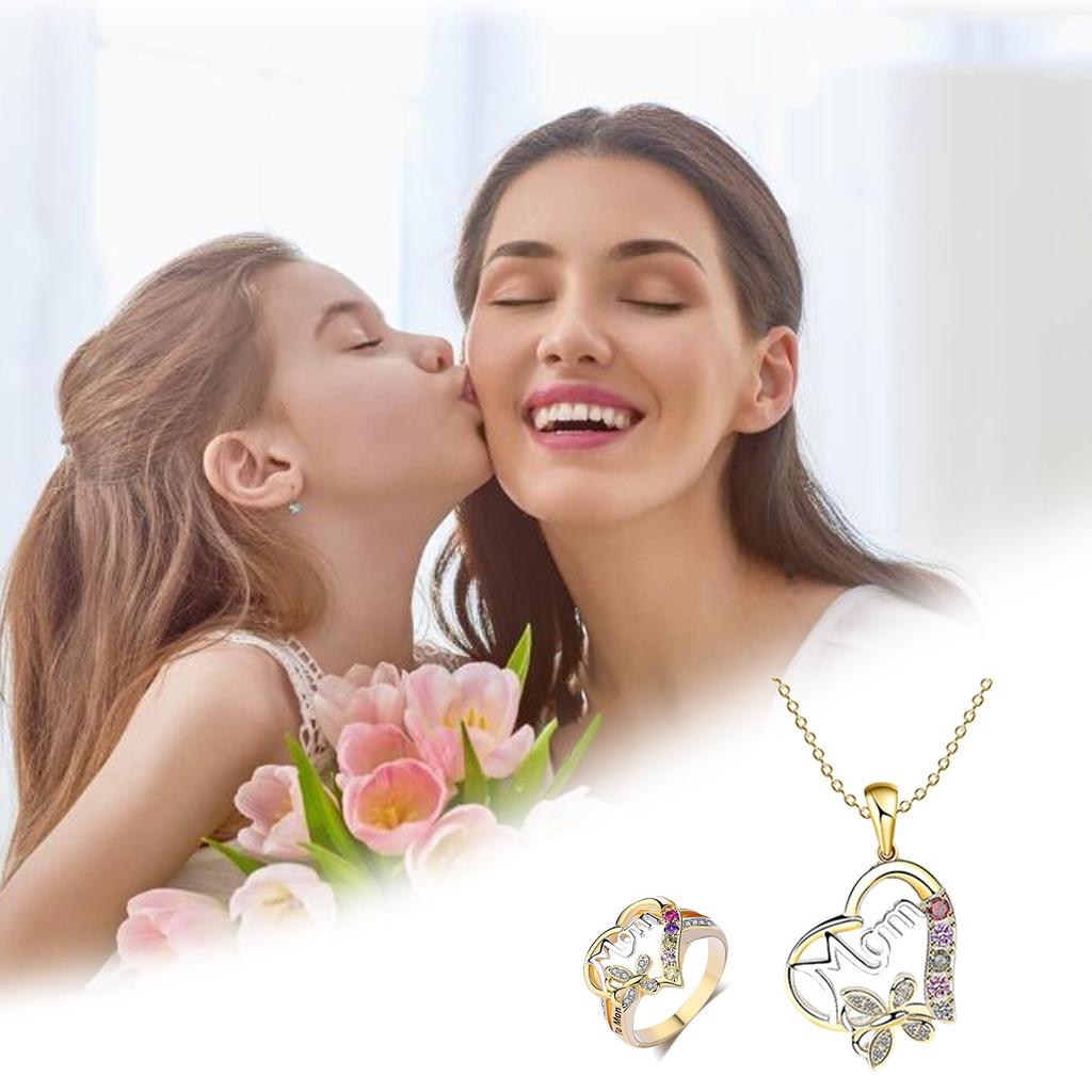 Satın alın Love Heart-shaped Mother Necklace Mother's Day Gift MOM Ring | Joom