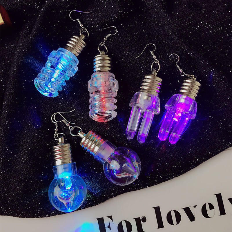 Buy 1Pair Fashion Women Light Up Earring LED Blinking Bulb Ear Hook ...