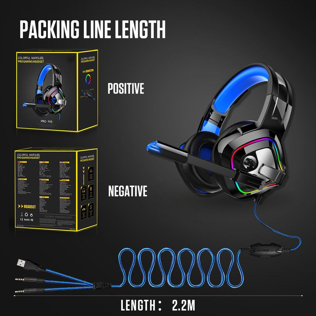Buy Bo-Eletronics A66 RGB Gaming Headset Super Bass Gaming Headset ...