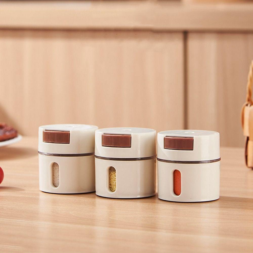 Buy Press Type Magnetic Condiment Jar Plastic Spices Container Moisture ...