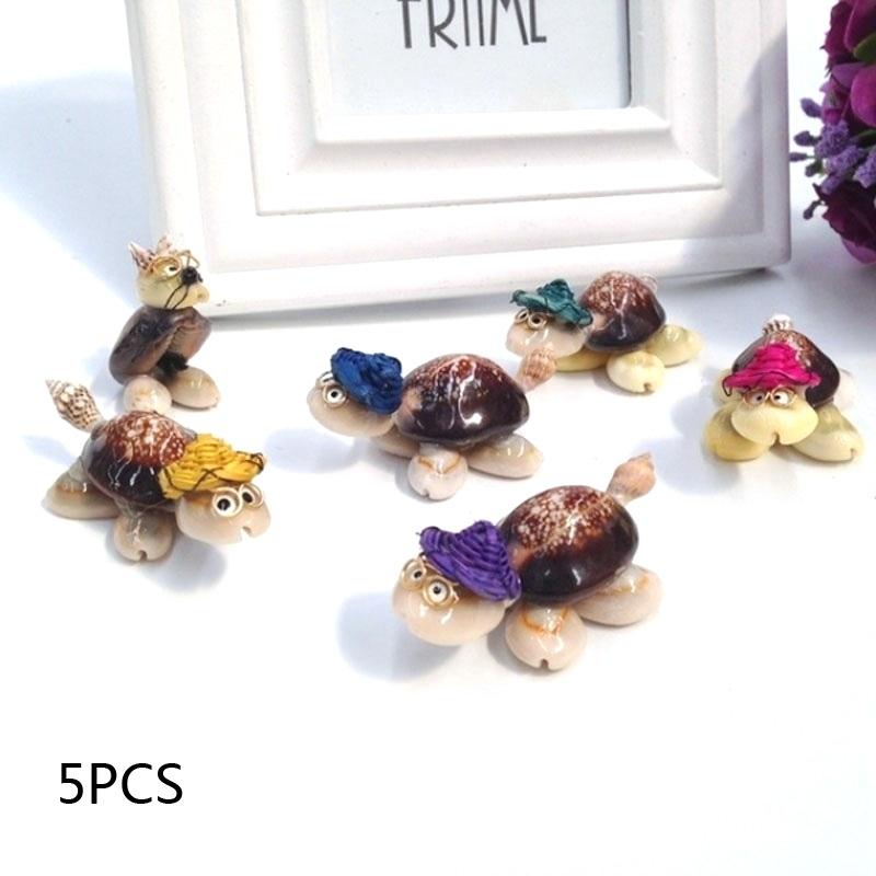 Buy 5pcs Cute Hat Tortoise DIY Small Turtle Ornaments Shell Conch Fish ...
