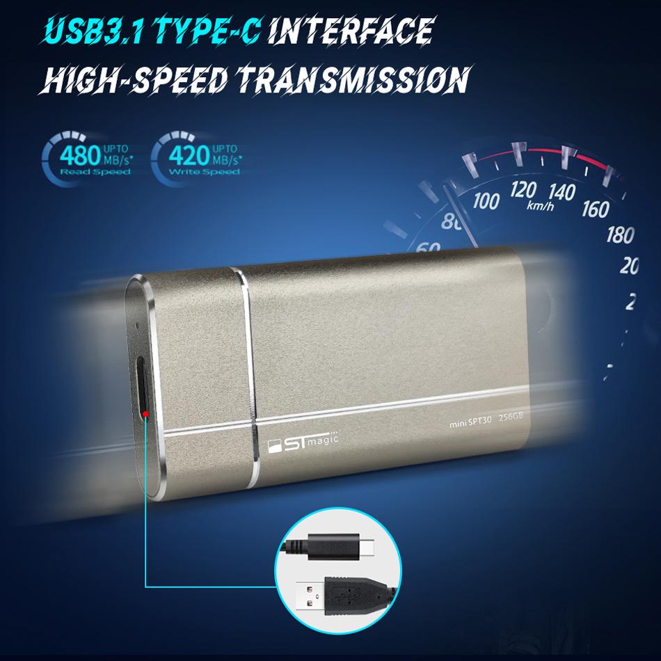 Buy Stmagic USB3.1 Mini External SSD Metal Portable Solid State Drive ...