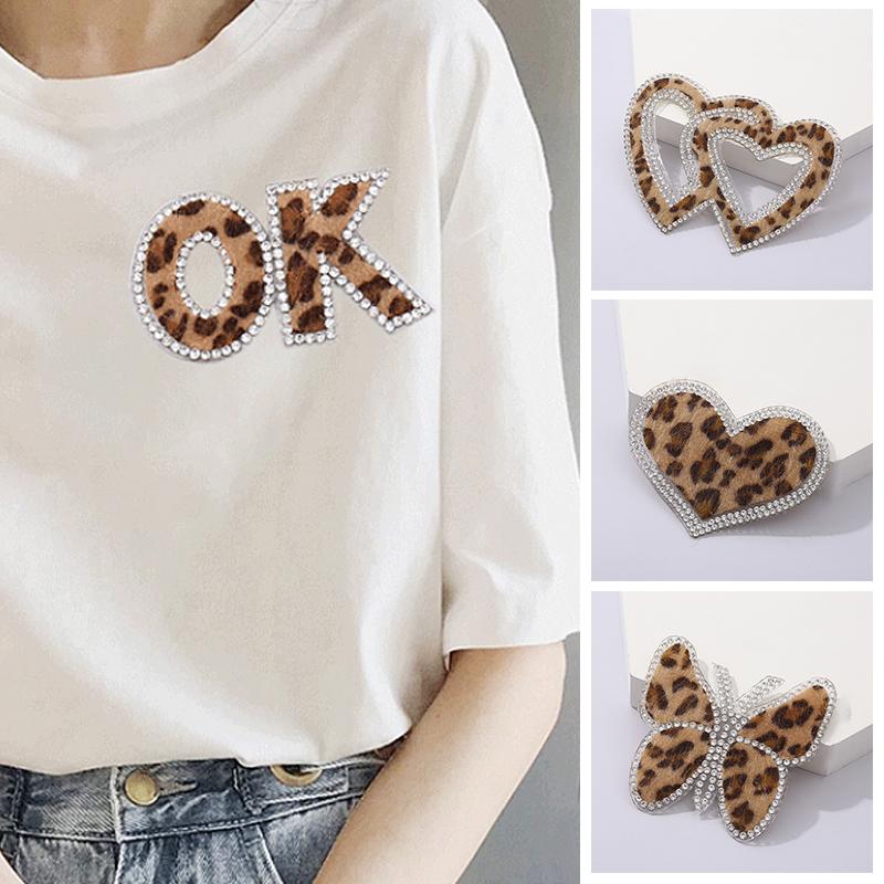 Buy 1PC Heart Iron On Patch Applique Sequin Leopard Print Embroidered ...