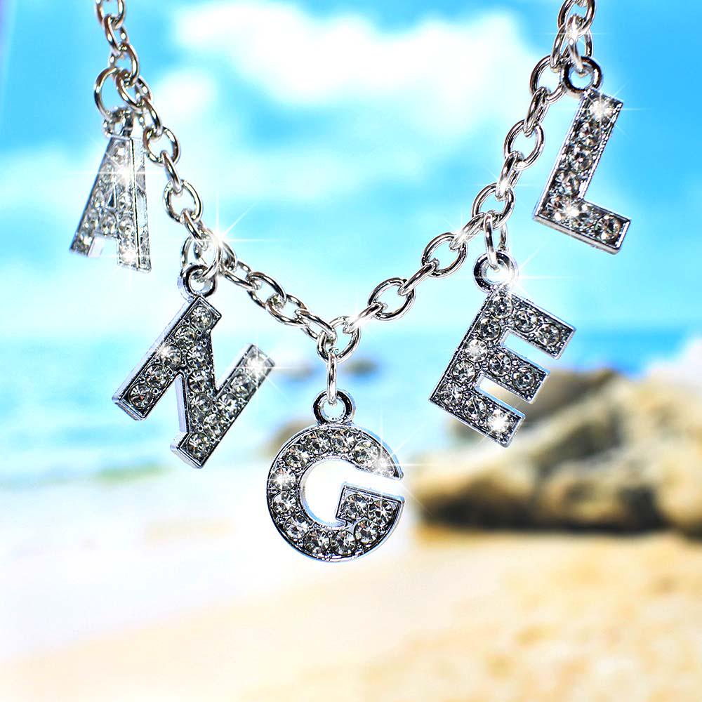 Buy Rhinestone Angel Chokers Pendant Crystal Clavicle Chain Fashion ...
