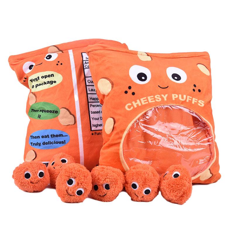 Buy 6Pcs /8Pcs A Bag Of Cheesy Puff Toys Stuffed Soft Pillow Plush Puff ...
