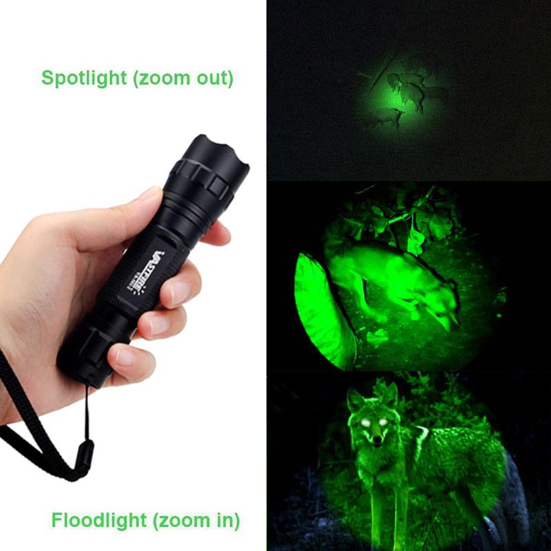 Buy Led Hunting Rifle Zoomable Flashlight Green Tactical Pistol Light ...