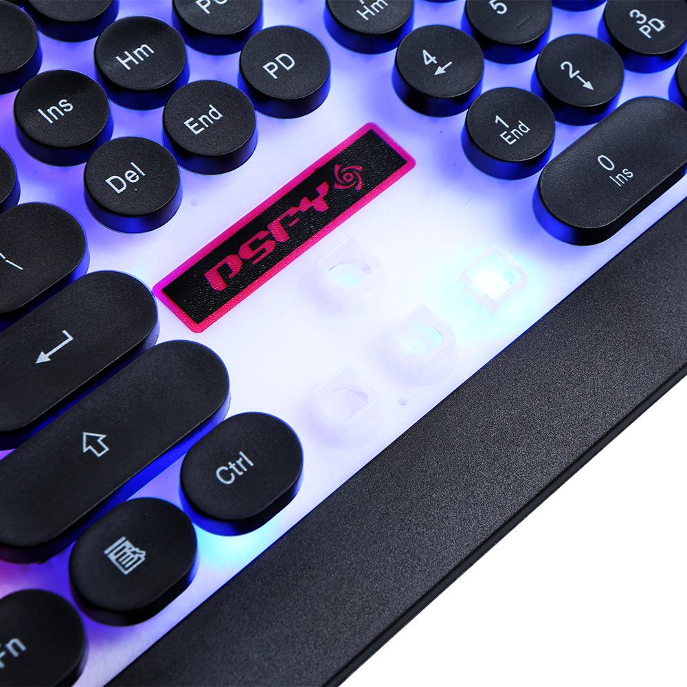 Buy Rainbow LED Backlit Gaming Keyboard Illuminated Keyboard Ergonomic ...