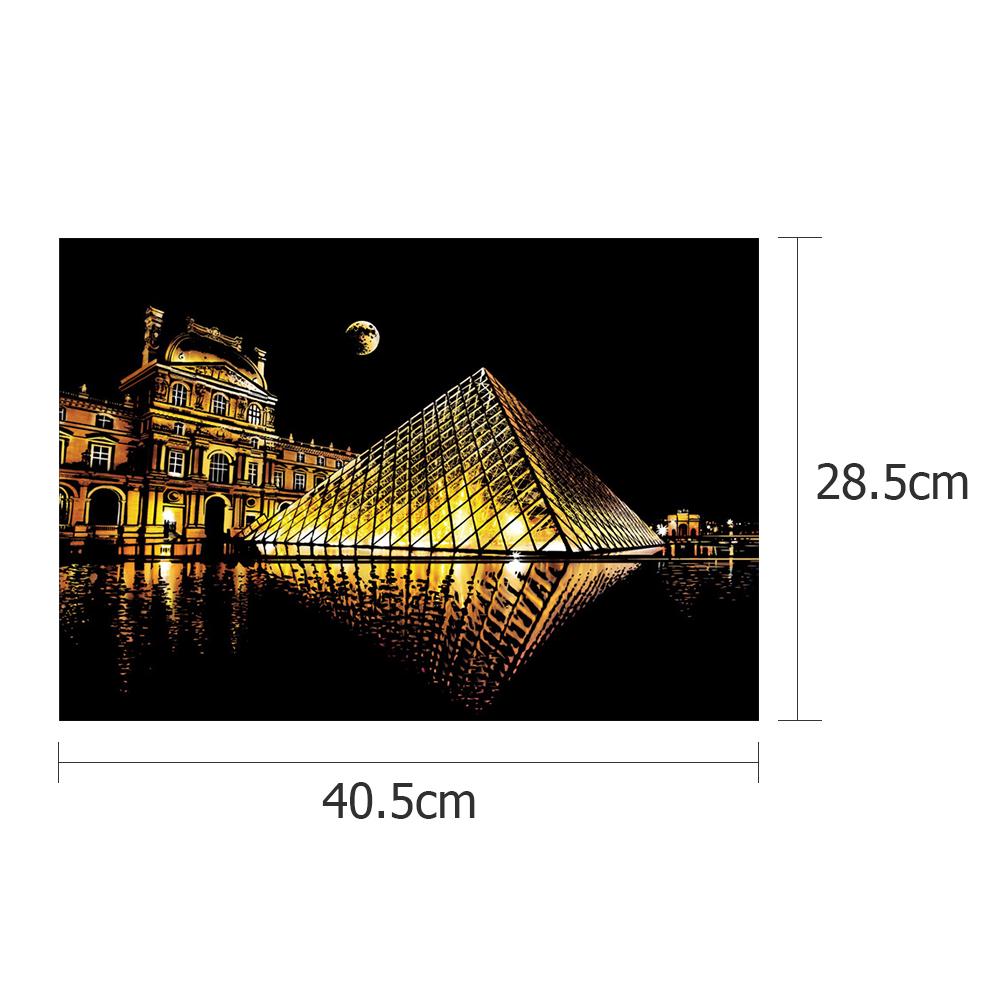 Buy DIY Louvre France Magic Art Doodle Scratch Painting Educational ...