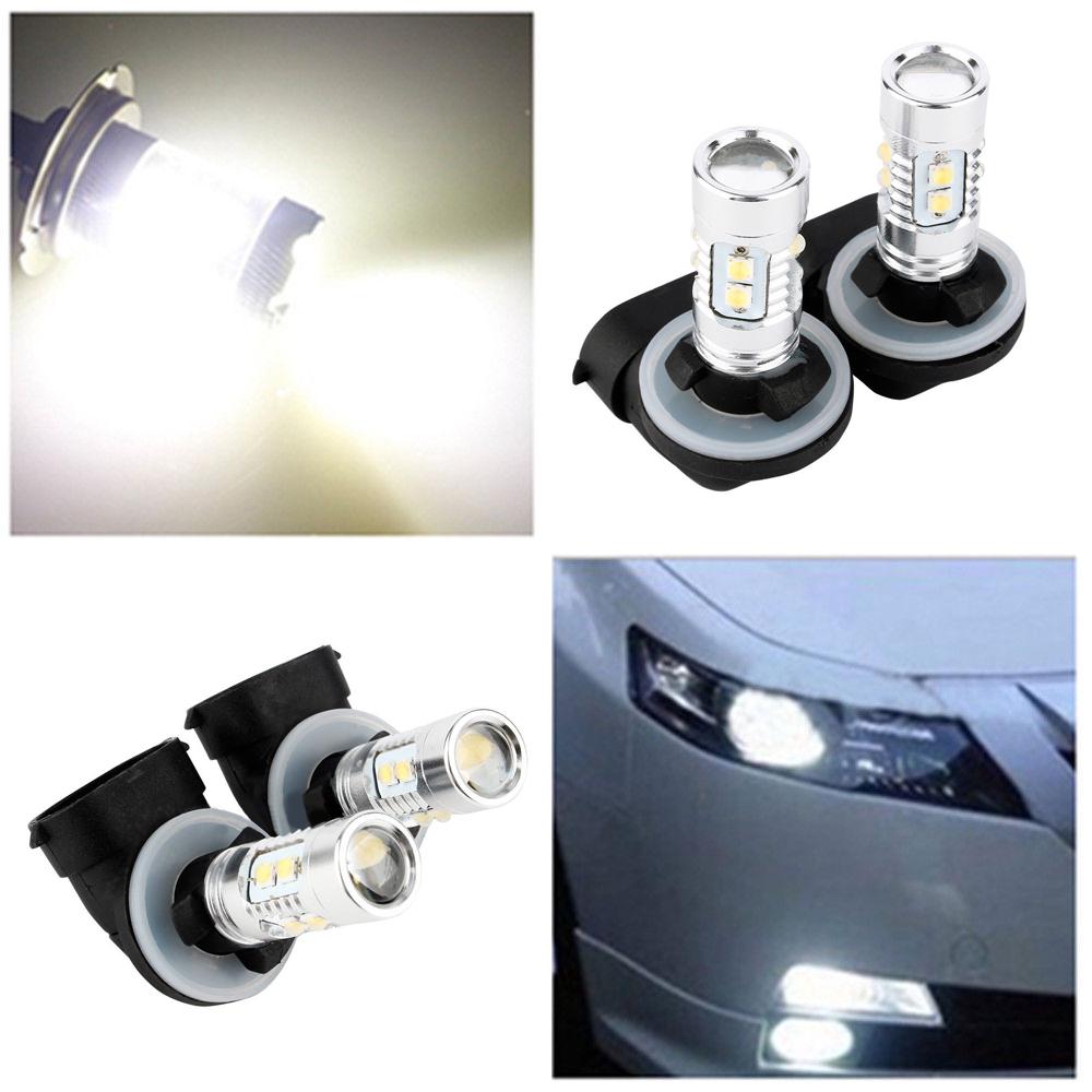 2Pcs 50W H27 881 Super Bright 10 LED Foglight DRL Headlight Light Bulb ...