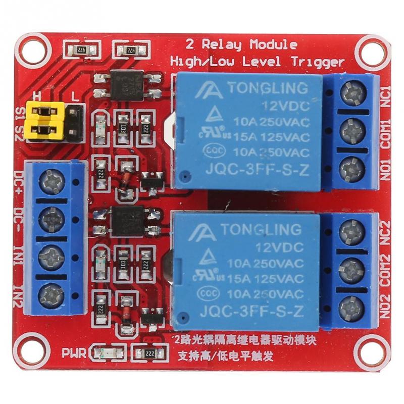 Buy 2 Channel Relay Module with Optocoupler Isolation High Low Level ...