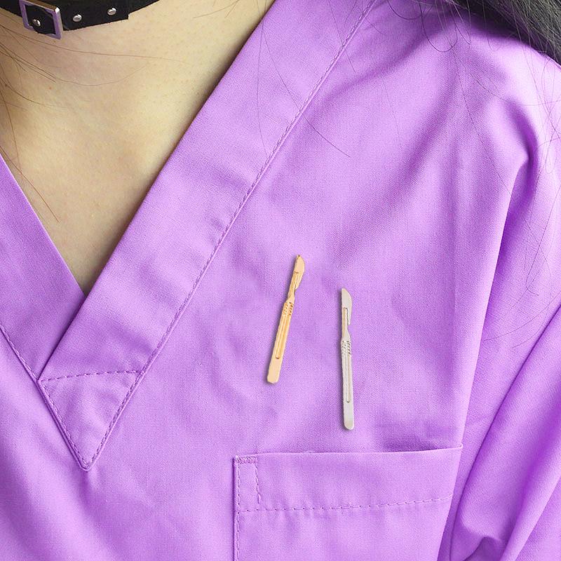 Buy Fashion Hospital Series Brooch Collar Pin Medical Scalpel Jewelry ...