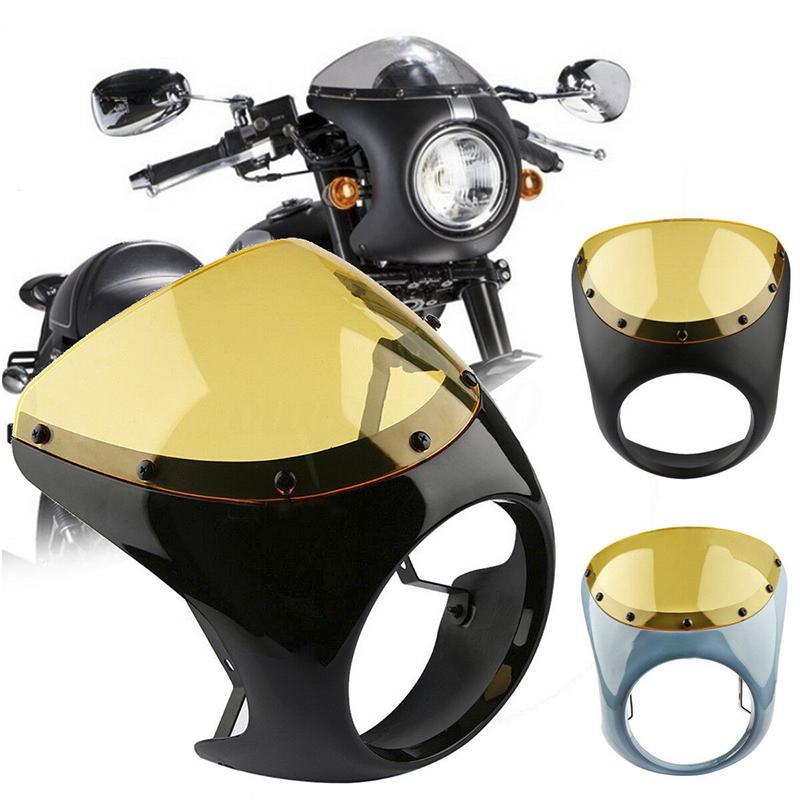 Buy Universal Cafe Racer Handlebar 7" Headlight Windshield Fairing ...