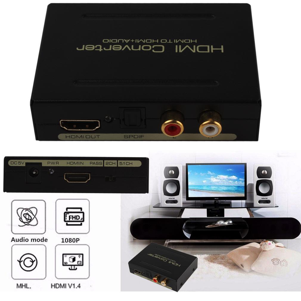 Buy 1080P HDMI to HDMI Optical + SPDIF + RCA L/R Extractor Converter ...