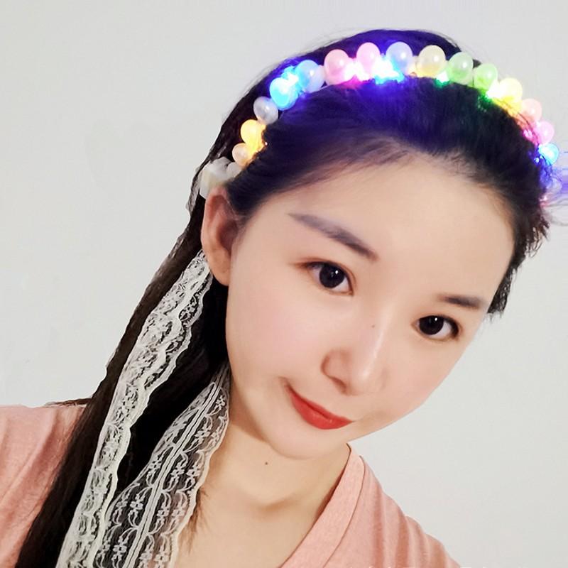 Buy LED Luminous Lace Headband And Streamer Headwear at affordable ...