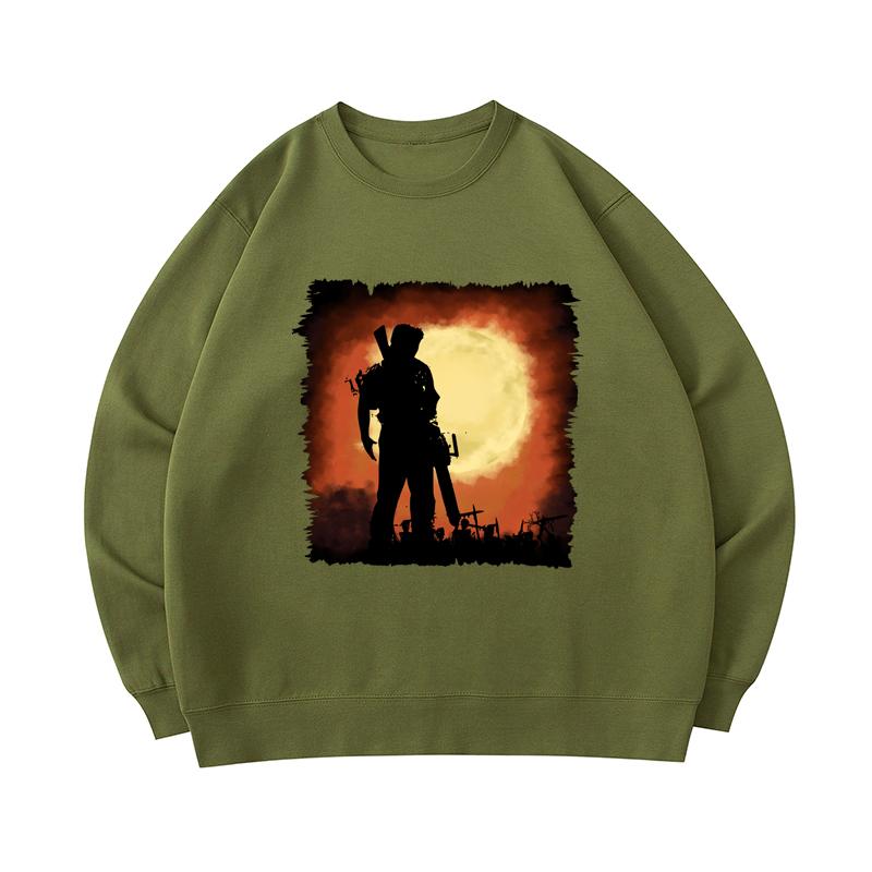Men's 300 GSM 100% Cotton Sweatshirt Dark Army Print Street Fashion ...