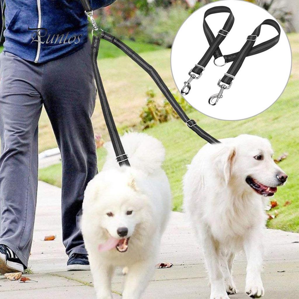 Buy Double Dog Leash Splitter Reflective Stitches Adjustable Walking ...